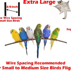 36" Extra Large Multiple Flight Bird Aviaries Budgie Canaries Finches LoveBirds Budgies Breeding Breeder Cage with Tight 3/8-Inch Bar Spacing