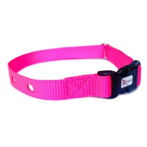 heavy duty nylon replacement dog collar strap - compatible with most brands/models of underground electric dog fences and training receivers- hot pink