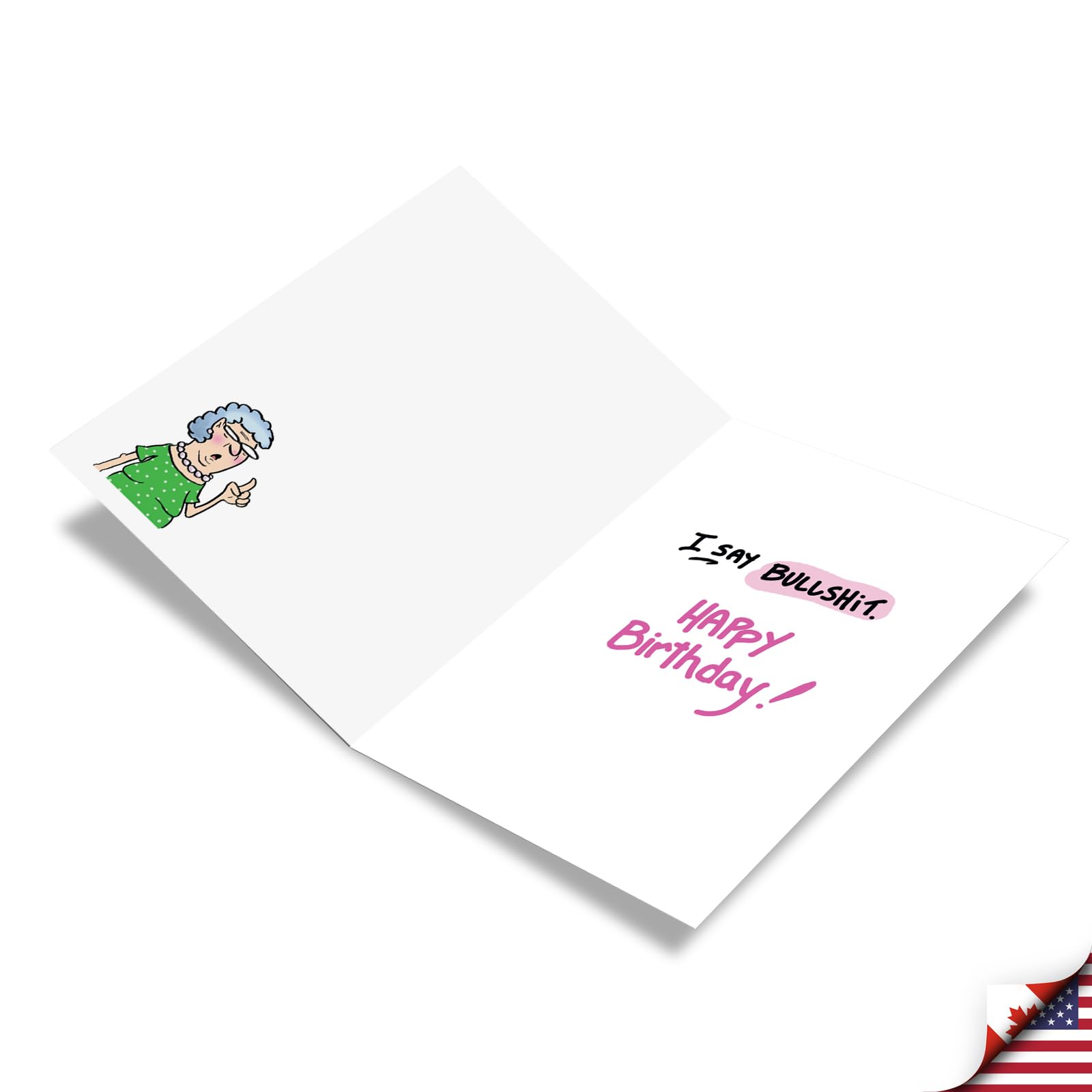 NobleWorks - 1 Funny Women's Birthday Card with Envelope - Cartoon Humor, Stationery Bday Celebration Card for Wife, Women - Lines and Wrinkles C9319BDG