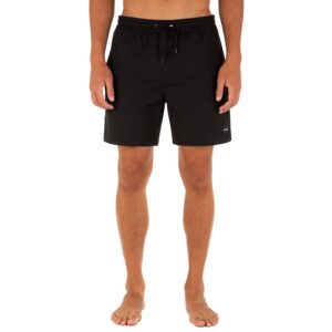 hurley men's one and only 17" volley board shorts, black, x-large