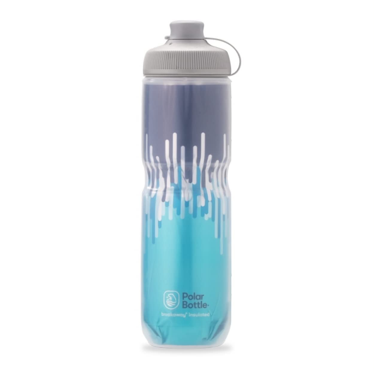 Polar Bottle - Zipper - 24oz Muck, Slate Blue & Turquoise - Insulated Water Bottle - Ideal for Your Mountain Bike Adventure - Keeps Water Cooler Longer, Fits Most Bike Bottle Cages