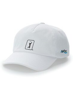 pga tour men's standard mesh golf hat, bright white, one size