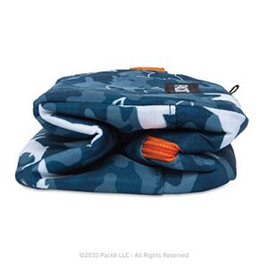 PackIt Freezable Snack Box, Camo Shark, Built with EcoFreeze Technology, Collapsible, Reusable, Zip Closure with Buckle Handle, Great for Fresh Snacks on the go