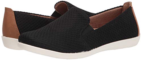 LifeStride Womens Next Level Slip-On Sneaker, Black, 7.5 US