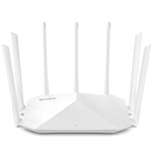 gigabit wifi router, dual band smart wireless router, speedefy ac2100 4x4 mu-mimo & 7 external antennas for strong signal and high speed, parental control, guest network, easy setup (model k7w)