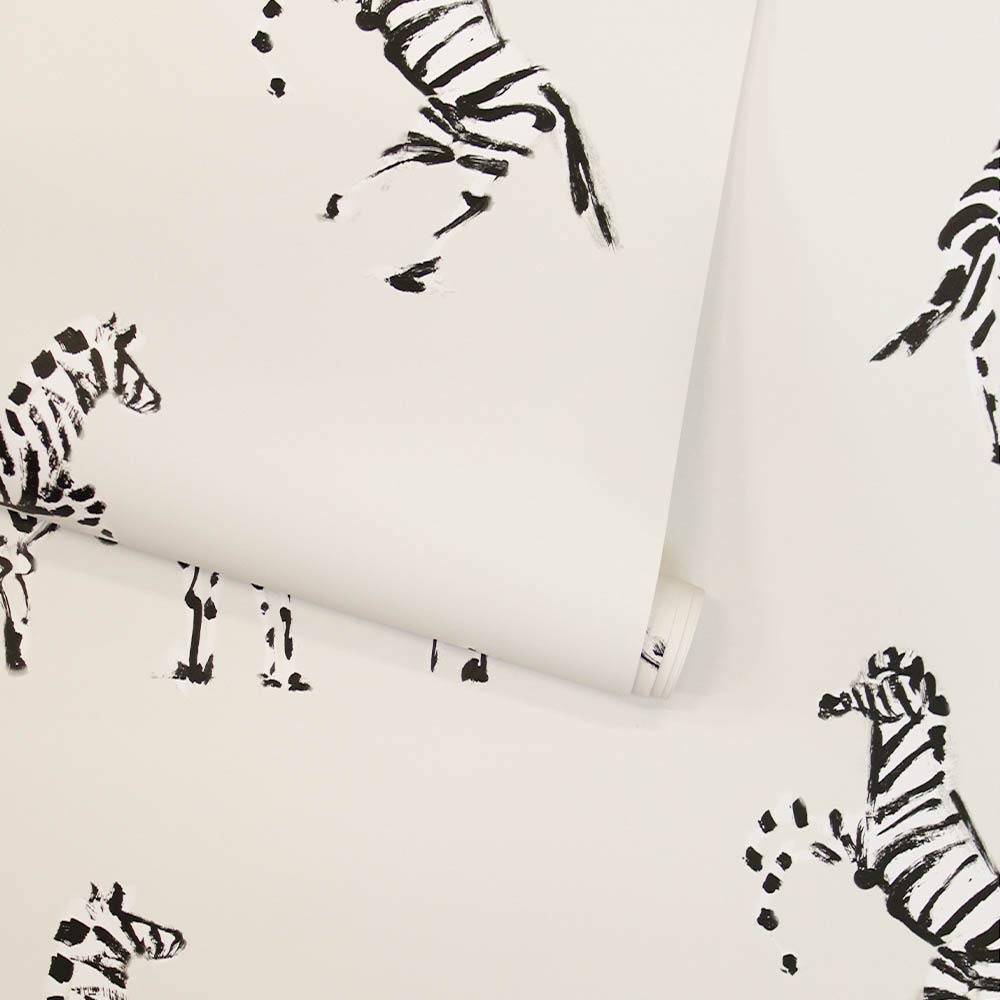 Novogratz x Tempaper Waverly White Zebras in Love Removable Peel and Stick Wallpaper, 20.5 in X 16.5 ft, Made in the USA