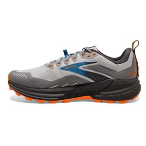 Brooks Men's Cascadia 16 Trail Running Shoe - Oyster Mushroom/Alloy/Orange - 11 Medium