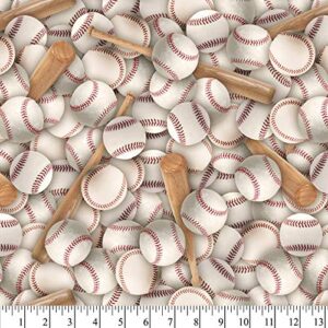 baseballs cotton fabric fat quarter