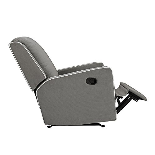 Baby Relax Paisley Rocker Recliner Chair, Pocket Coil Seating, Gray Linen