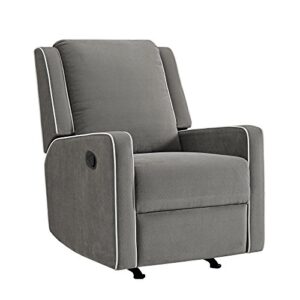 baby relax paisley rocker recliner chair, pocket coil seating, gray linen