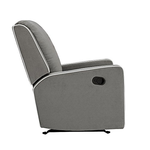 Baby Relax Paisley Rocker Recliner Chair, Pocket Coil Seating, Gray Linen