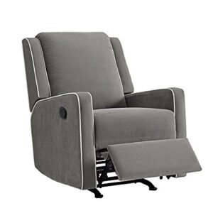 Baby Relax Paisley Rocker Recliner Chair, Pocket Coil Seating, Gray Linen