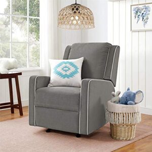 Baby Relax Paisley Rocker Recliner Chair, Pocket Coil Seating, Gray Linen