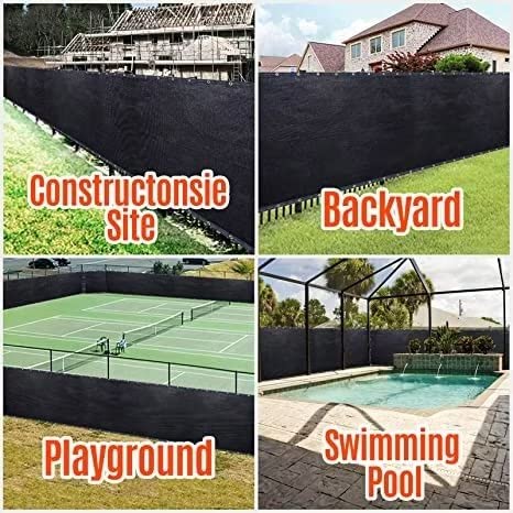 AofeiGa 180GSM 4ft x 25ft Fence Privacy Screen Heavy Duty Fence Cover Garden Wall Backyard Black