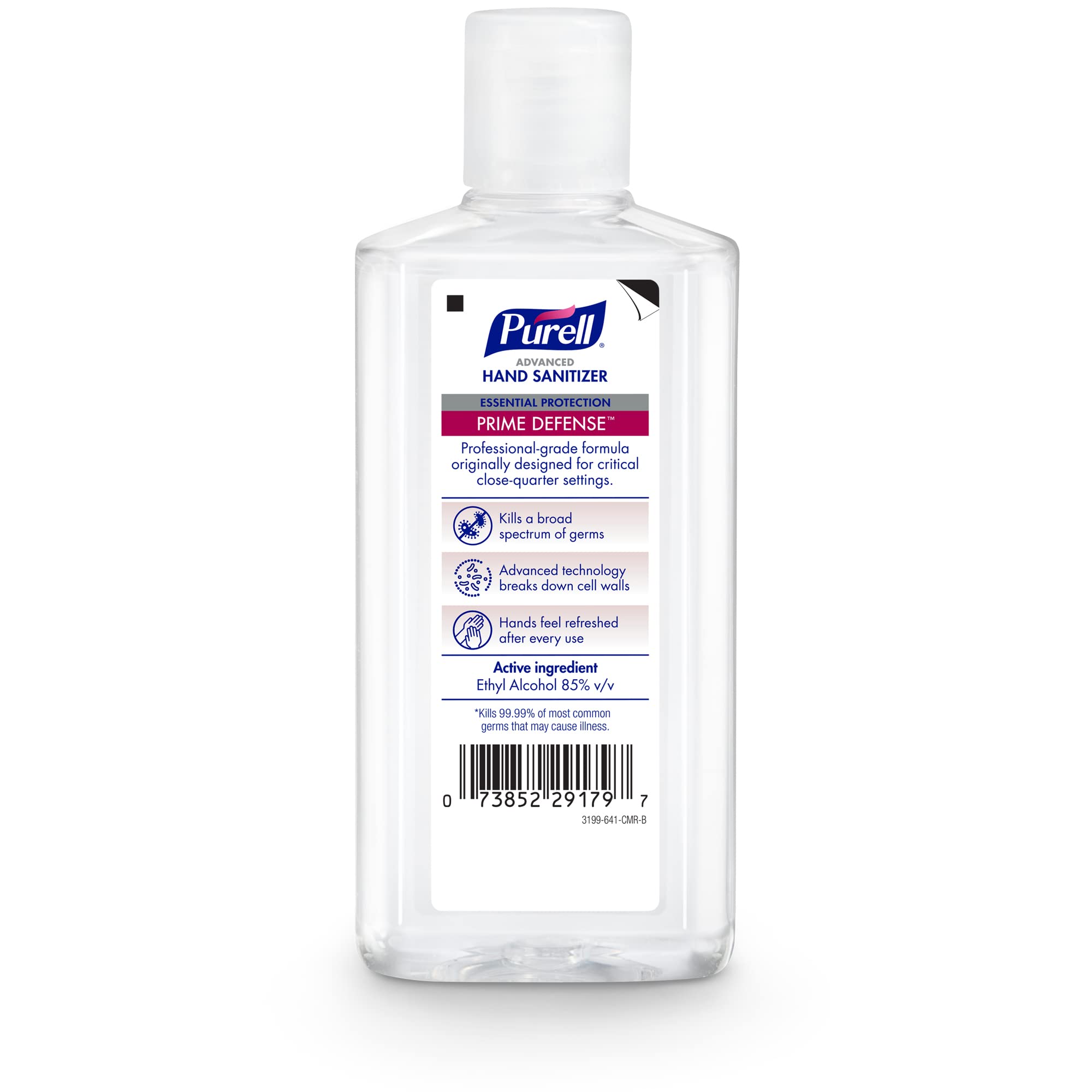 PURELL PRIME DEFENSE Advanced Hand Sanitizer, 85%, Maximum Strength Formula, 4 fl oz Travel Size Bottles (Pack of 6), 3499-04-EC