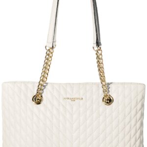 Karl Lagerfeld Paris Womens Karolina Tote Bag, Winter White