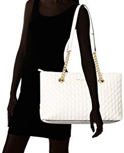 Karl Lagerfeld Paris Womens Karolina Tote Bag, Winter White