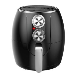 brentwood 3.2-quart small electric air fryer, timer & temp. control (black, silver) (af-300bk)