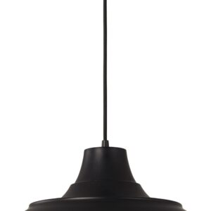 Capital Lighting 342111MB Jones Urban/Industrial Black Metal Shade with White Interior Pendant Light Fixture, 1-Light 100 Watt, 8" H x 15" W, Matte Black