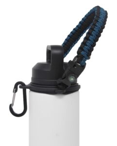 one missionx paracord handle compatible with yeti rambler 36oz 26oz 18oz 12oz 46oz water bottles, durable carrier strap - holder(diamond teal/comp+starter)