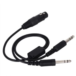 demeras aviation headphone adapter cable for airbus xlr to ga dual plug 5 pin headset adapter cable black