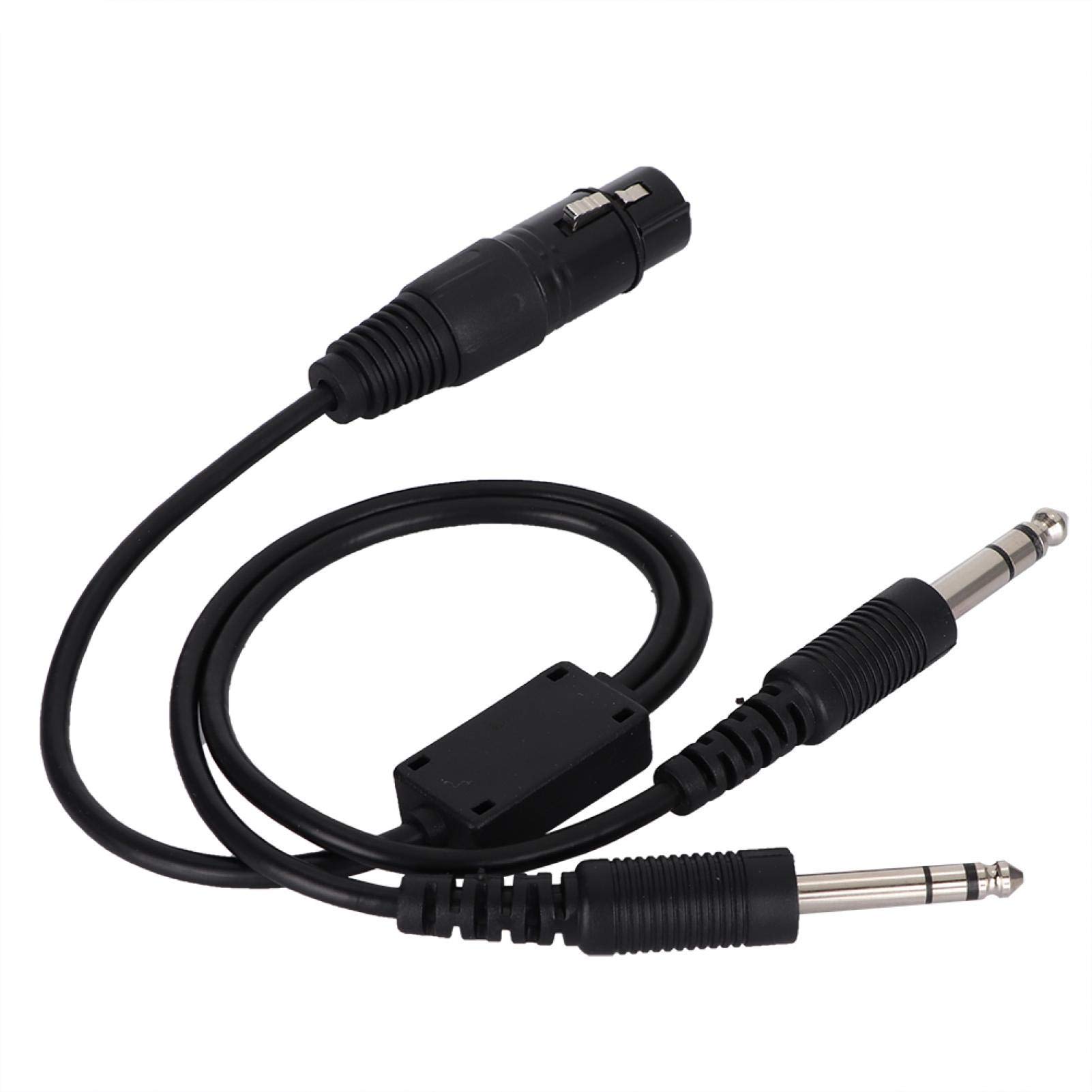 Demeras Aviation Headphone Adapter Cable for Airbus XLR to GA Dual Plug 5 Pin Headset Adapter Cable Black