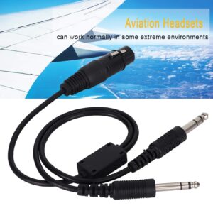 Demeras Aviation Headphone Adapter Cable for Airbus XLR to GA Dual Plug 5 Pin Headset Adapter Cable Black