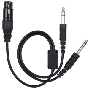 Demeras Aviation Headphone Adapter Cable for Airbus XLR to GA Dual Plug 5 Pin Headset Adapter Cable Black