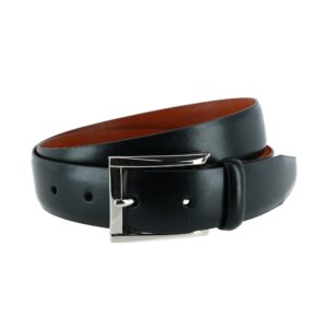 trafalgar men's broderick 32mm leather dress belt, 36, black