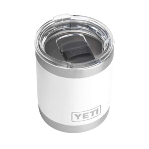 yeti rambler 10 oz lowball, vacuum insulated, stainless steel with magslider lid, white