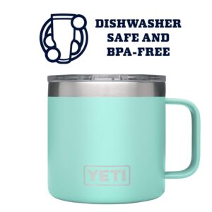 YETI Rambler 14 oz Mug, Vacuum Insulated, Stainless Steel with MagSlider Lid, Seafoam