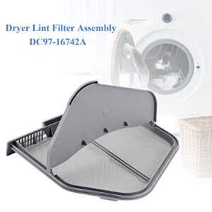 DC97-16742A Dryer Lint Trap Filter Replacement for Samsung Dryer with Flap Upgraded Stainless Steel Screen, Replaces AP5306681 PS4221839 DC61-03048A DV45H7000EW/A2 DV48H7400EW/A2 by APPLIANCEMATES