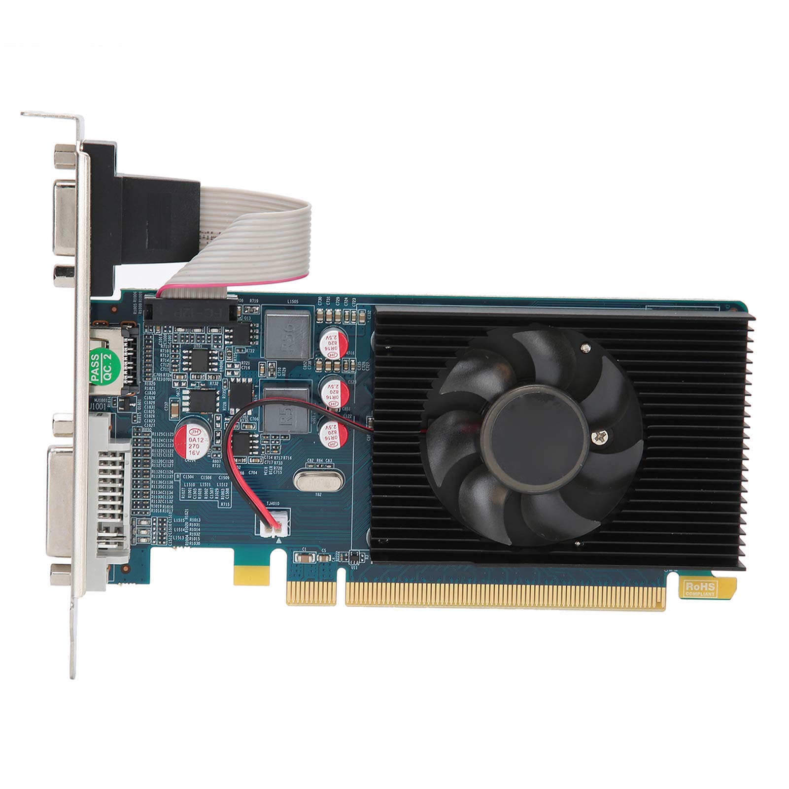 Dilwe HD7450 Computer Graphics Cards, 2G 64bit 600MHz DDR3 Graphics Cards, PCI Express 3.0 Slot for Desktop Computer