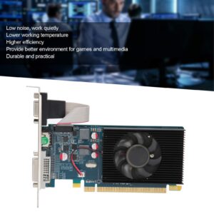 Dilwe HD7450 Computer Graphics Cards, 2G 64bit 600MHz DDR3 Graphics Cards, PCI Express 3.0 Slot for Desktop Computer