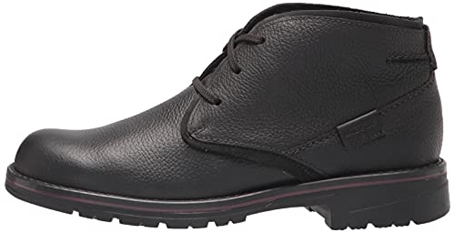 Clarks Men's Morris Peak Waterproof Chukka Boot, Black Tumbled Leather, 9