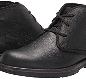 Clarks Men's Morris Peak Waterproof Chukka Boot, Black Tumbled Leather, 9