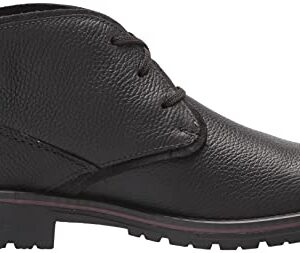 Clarks Men's Morris Peak Waterproof Chukka Boot, Black Tumbled Leather, 9