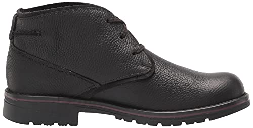 Clarks Men's Morris Peak Waterproof Chukka Boot, Black Tumbled Leather, 9