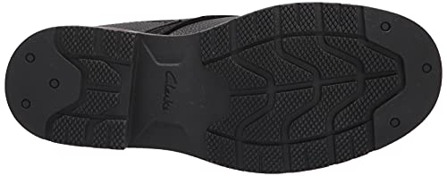 Clarks Men's Morris Peak Waterproof Chukka Boot, Black Tumbled Leather, 9