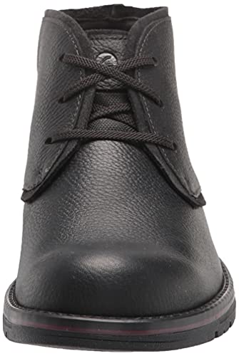 Clarks Men's Morris Peak Waterproof Chukka Boot, Black Tumbled Leather, 9