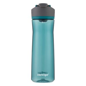 contigo autoseal cortland 24oz water bottle, bpa-free plastic, spill, leak-proof lid, and carry handle, dishwasher safe, spirulina, 24 ounce (pack of 1)