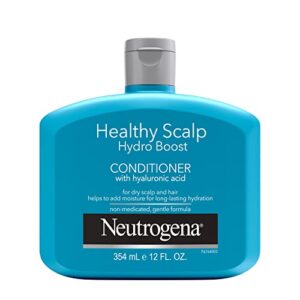 neutrogena moisturizing healthy scalp hydro boost conditioner for dry hair and scalp, with hydrating hyaluronic acid, ph-balanced, paraben & phthalate-free, color-safe, 12 fl oz