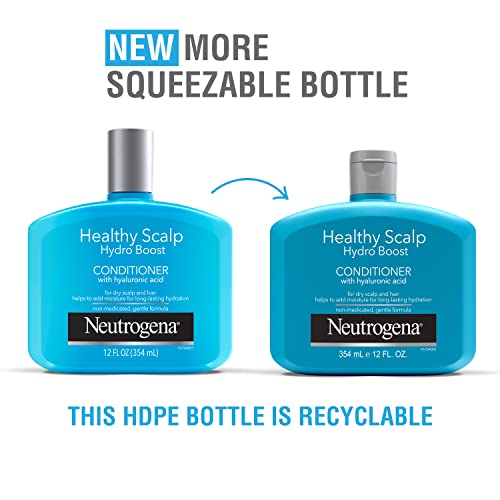 Neutrogena Moisturizing Healthy Scalp Hydro Boost Conditioner for Dry Hair and Scalp, with Hydrating Hyaluronic Acid, pH-Balanced, Paraben & Phthalate-Free, Color-Safe, 12 fl oz