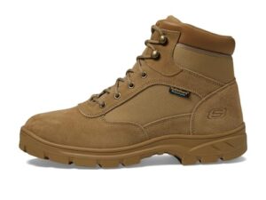 skechers men's wascana millit boot industrial shoe, camel brown, 12