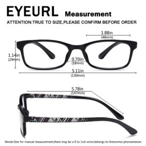 EYEURL 2 Pack Reading Glasses for Men Women - Blue Light Blocking Computer Reader 1.50 Women Lightweight TR90 Flexible Eyeglasses Anti Glare UV Ray Eyestrain