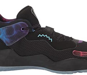 adidas Unisex D.O.N. Issue 3 Basketball Shoe, Black/Bright Cyan/Purple, 10 US Men