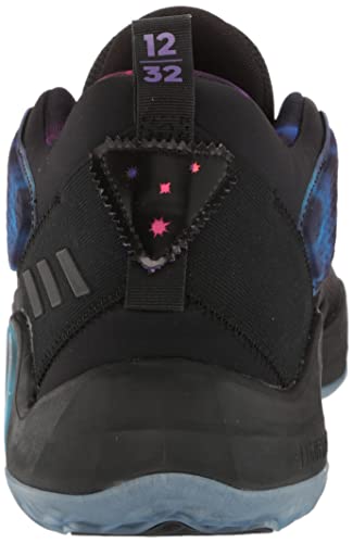 adidas Unisex D.O.N. Issue 3 Basketball Shoe, Black/Bright Cyan/Purple, 10 US Men