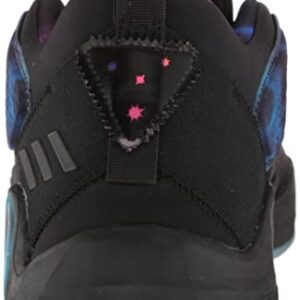 adidas Unisex D.O.N. Issue 3 Basketball Shoe, Black/Bright Cyan/Purple, 11 US Men