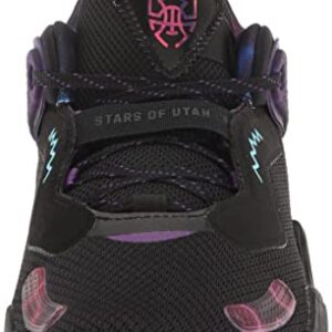 adidas Unisex D.O.N. Issue 3 Basketball Shoe, Black/Bright Cyan/Purple, 11 US Men