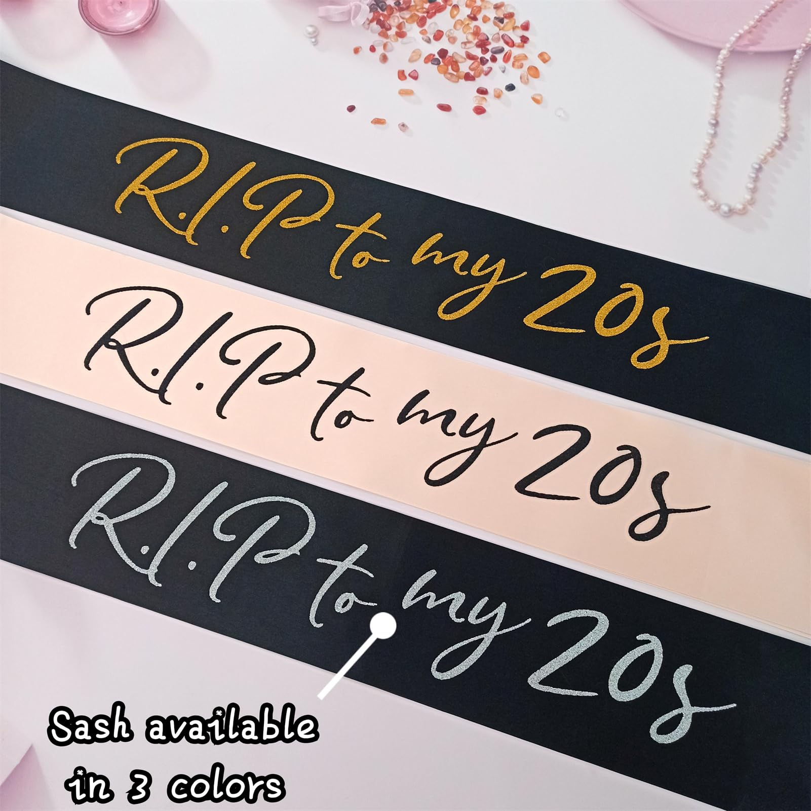 Magnusson's Garden RIP to My 20s Birthday Sash, RIP to My Youth Decorations for 30th Thirtylicious Birthday Girl, Mid-life Crisis Birthday Decor, 30 Flirty Dirty Thirty Thriving Birthday Sash